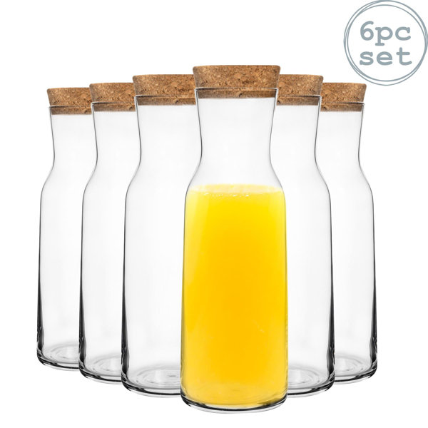 Bormioli Rocco Aquaria Glass Carafes with Cork Lids - 1.2 Litre | Wayfair.co.uk